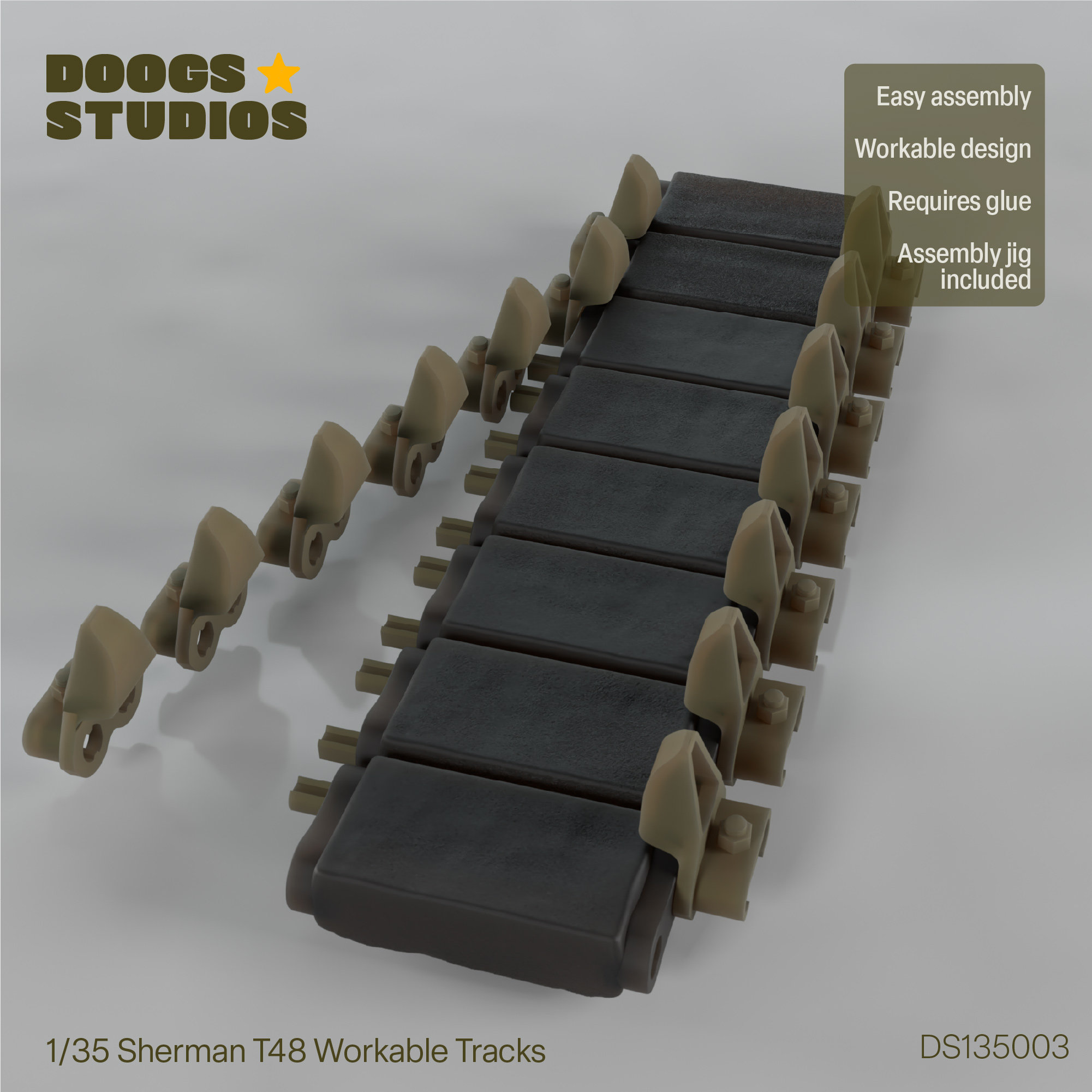 1/35 Sherman T48 Workable Tracks (Fresh) – Doogs Studios