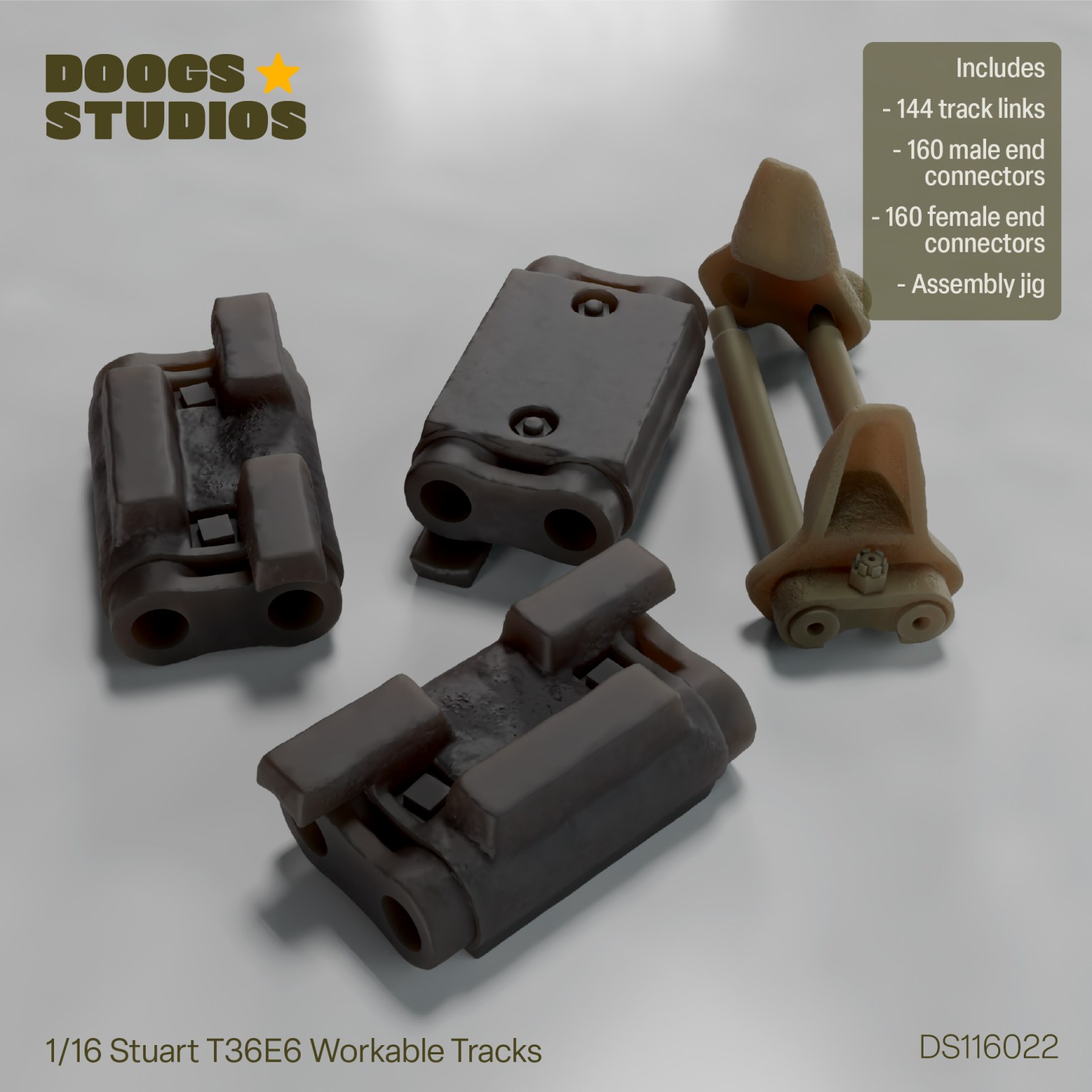 1/16 Stuart T36E6 Workable Tracks – Doogs Studios